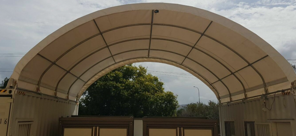 20x20 Heavy Duty 15 oz PVC Fabric Container Shelter | Container Shelter ...